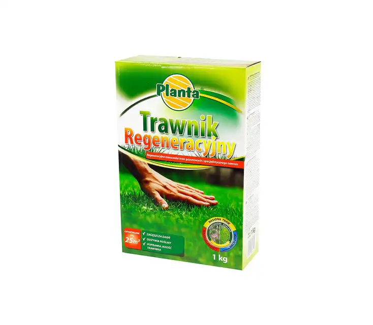 Trawnik regeneracyjny z nawozem (nasiona traw + nawóz ) Planta 1kg - Rolmarket