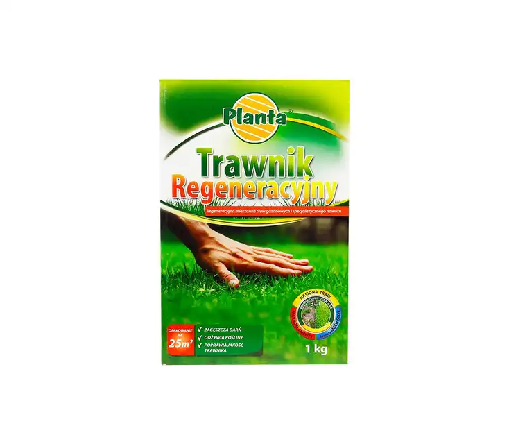 Trawnik regeneracyjny z nawozem (nasiona traw + nawóz ) Planta 1kg - Rolmarket